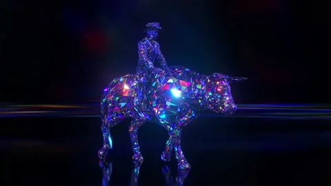 Diamond collection. Cowboy riding a bull... | Stock Video | Pond5