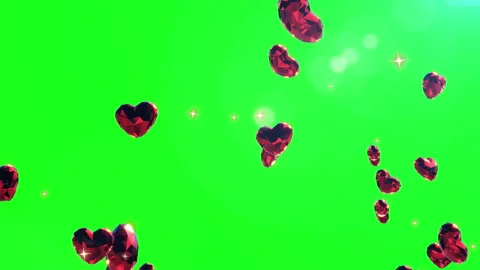 diamond heart loop animation green scree... | Stock Video | Pond5