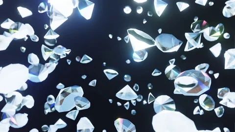 Diamonds Falling on Black Background. 4k... | Stock Video | Pond5