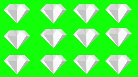Diamonds moves on green screen animation... | Stock Video | Pond5