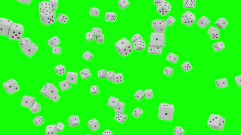 Dice Falling On Green Screen With Alpha ... | Stock Video | Pond5