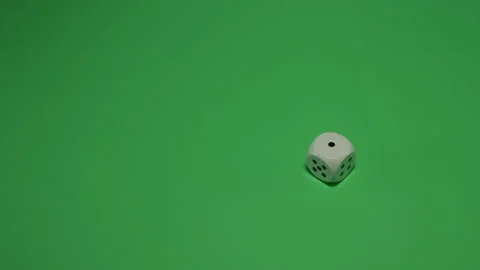 Dice Rolling number 1 on Green screen Ch... | Stock Video | Pond5