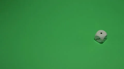 Dice Rolling number 1 on Green screen Ch... | Stock Video | Pond5