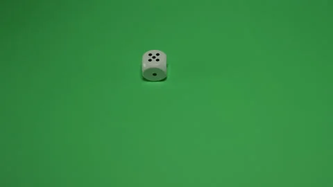 Dice Rolling number 5 on Green screen Ch... | Stock Video | Pond5