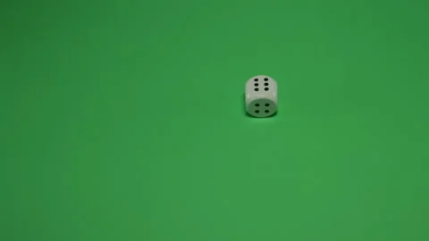 Dice Rolling number 6 on Green screen Ch... | Stock Video | Pond5