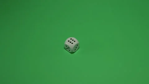 Dice Rolling number 6 on Green screen Ch... | Stock Video | Pond5