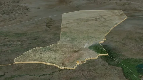 Diffa extruded. Niger. Stereographic sat... | Stock Video | Pond5
