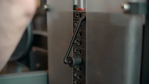 Different heaviness metal blocks at gym.... | Stock Video | Pond5