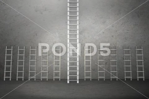 Different ladders in career progression concept Illustration #86345732