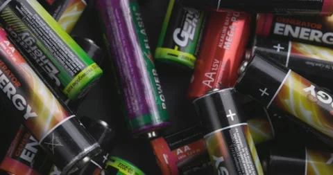 Different types of batteries and batteri... | Stock Video | Pond5