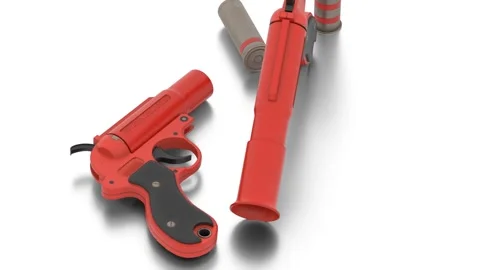 different types flare gun with ammo on w... | Stock Video | Pond5