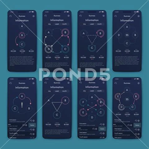 Different UI, UX, GUI screens and flat web icons for mobile apps ...