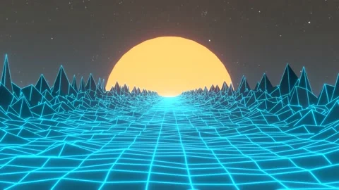 Digital 80s abstract 3D animation backgr... | Stock Video | Pond5