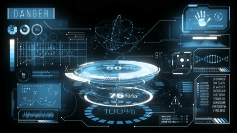 Digital Analysing and Loading Data HUD D... | Stock Video | Pond5