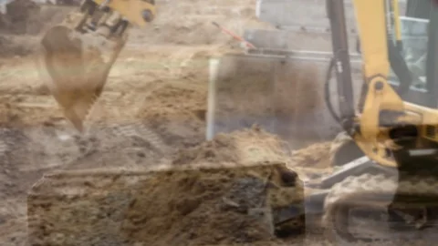 Digital animation of excavator at constr... | Stock Video | Pond5