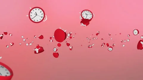 Digital animation of Falling clocks on g... | Stock Video | Pond5