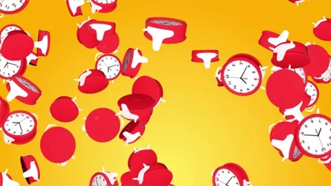 Digital animation of Falling clocks on g... | Stock Video | Pond5
