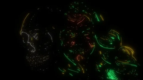 digital animation of a girl with skull t... | Stock Video | Pond5