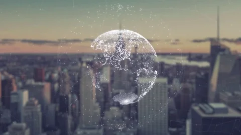 Digital animation of Global world hologr... | Stock Video | Pond5