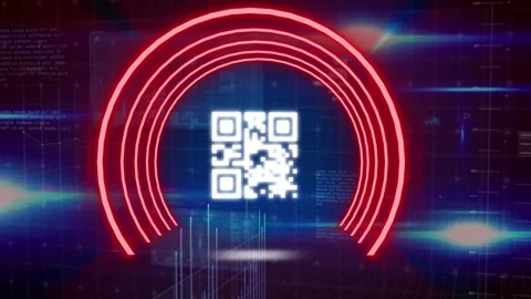 Digital animation of glowing qr code aga... | Stock Video | Pond5
