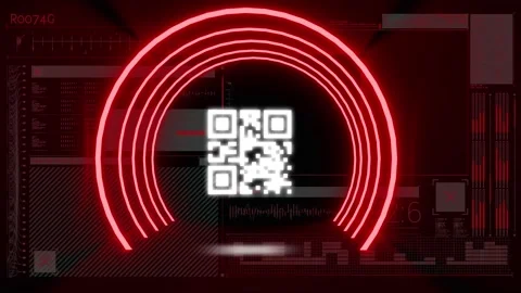 Digital animation of glowing qr code and... | Stock Video | Pond5