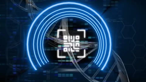 Digital animation of glowing qr code ove... | Stock Video | Pond5