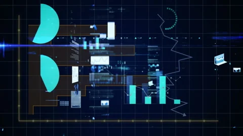 Digital animation of graphs and charts o... | Stock Video | Pond5