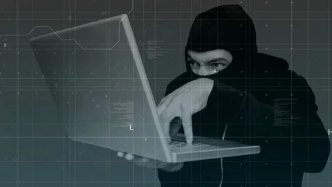 Digital animation of hacker hacking the ... | Stock Video | Pond5