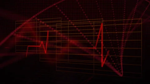 Digital animation of heart rate monitor ... | Stock Video | Pond5