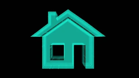 Digital Animation of House icon. | Stock Video | Pond5