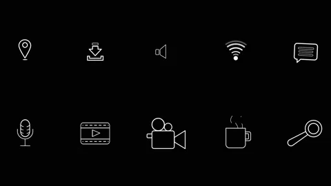 Digital animation of internet icons and ... | Stock Video | Pond5