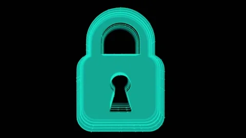 Digital Animation of Lock icon. | Stock Video | Pond5