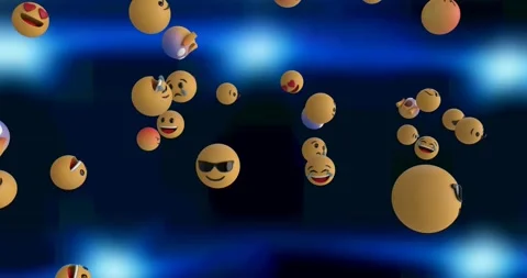 Digital animation of multiple face emoji... | Stock Video | Pond5