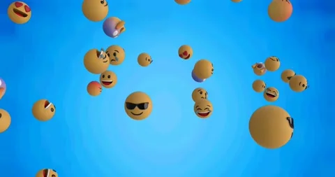 Digital animation of multiple face emoji... | Stock Video | Pond5