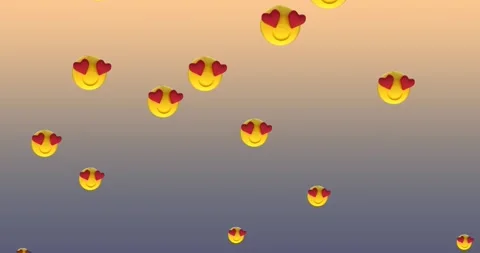 Digital animation of multiple heart eyes... | Stock Video | Pond5