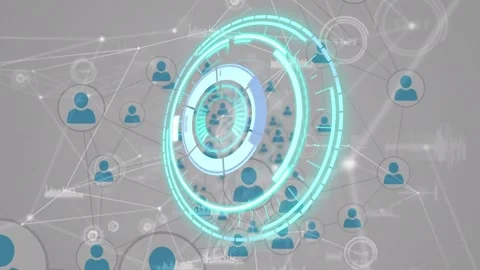 Digital animation of neon round scanner ... | Stock Video | Pond5