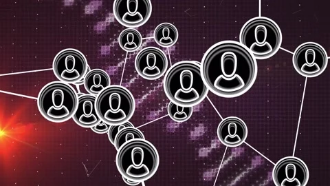 Digital animation of profile icons inter... | Stock Video | Pond5