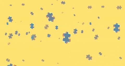 A digital animation of puzzle pieces fal... | Stock Video | Pond5