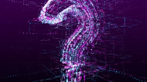 Digital animation of the question mark i... | Stock Video | Pond5