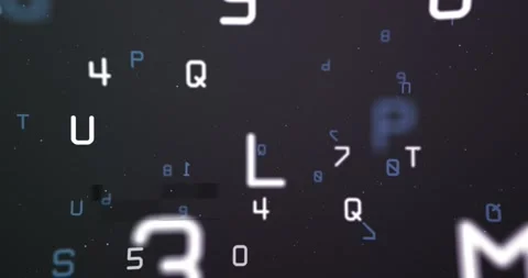 Digital animation of random letters in t... | Stock Video | Pond5
