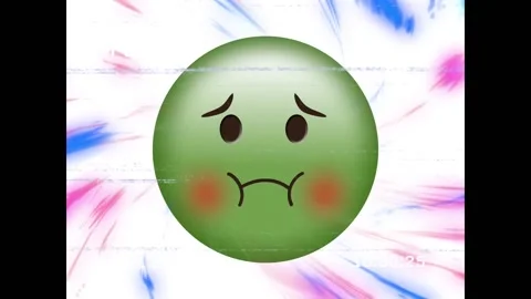 Digital animation of sick face emoji aga... | Stock Video | Pond5