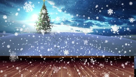 A digital animation of a snowfalling chr... | Stock Video | Pond5