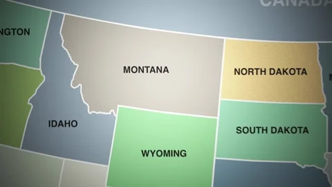 Digital animation of US map zooming in t... | Stock Video | Pond5