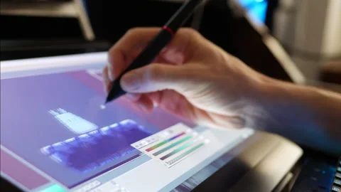 A digital artist creating a cartoon char... | Stock Video | Pond5