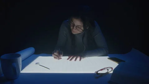 Digital Artist with Long Braids Works on... | Stock Video | Pond5