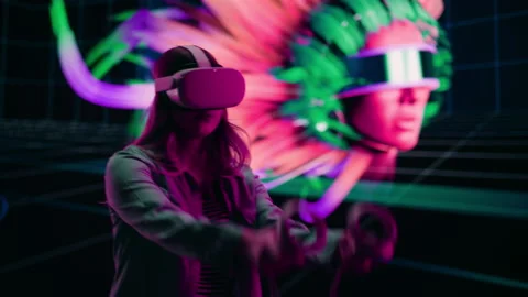 Digital Artist Using Virtual Reality Hea... | Stock Video | Pond5