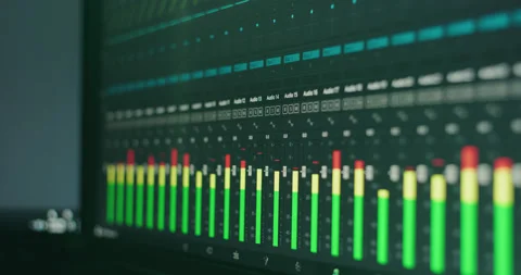 Digital Audio Levels Sound Mixing Faders... | Stock Video | Pond5