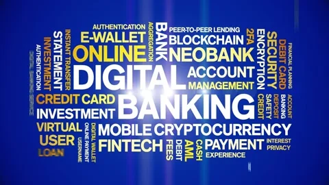Digital Banking animated word cloud,anim... | Stock Video | Pond5