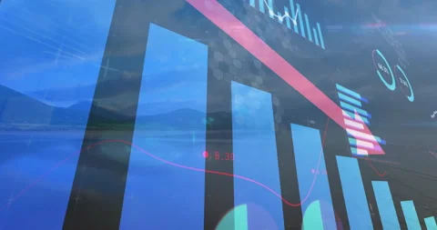 Digital bar chart being animated over mo... | Stock Video | Pond5