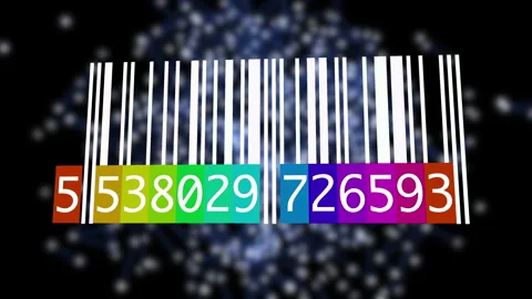 Digital Barcode Numbers Data Scanning In... | Stock Video | Pond5